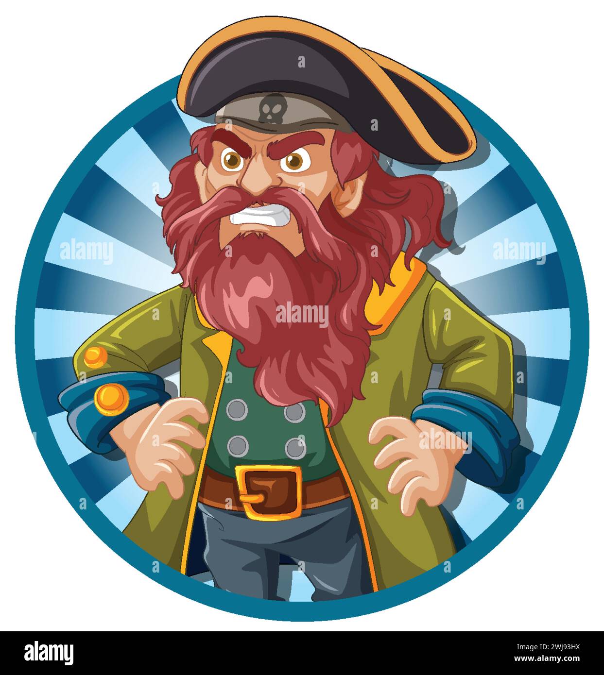 Vector illustration of a cartoon pirate captain Stock Vector Image ...