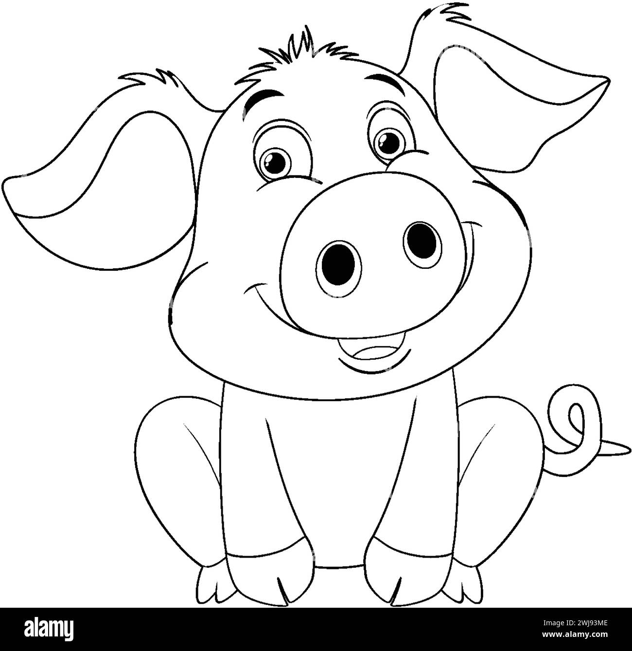 Pig coloring fun Black and White Stock Photos & Images - Alamy