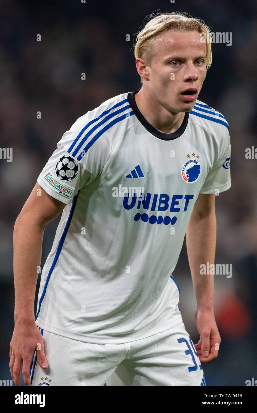 Copenhagen, Denmark. 14th Feb, 2024. Oscar O. Højlund of Copenhagen ...