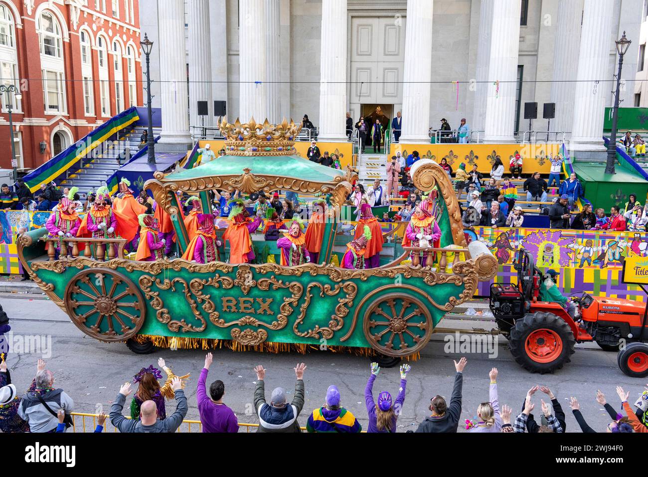 Paradegoers are seen during the Krewe of Rex Mardi Gras Parade in ...