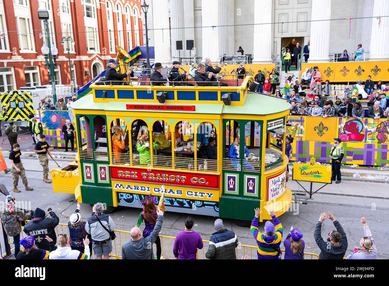 Paradegoers are seen during the Krewe of Rex Mardi Gras Parade in ...