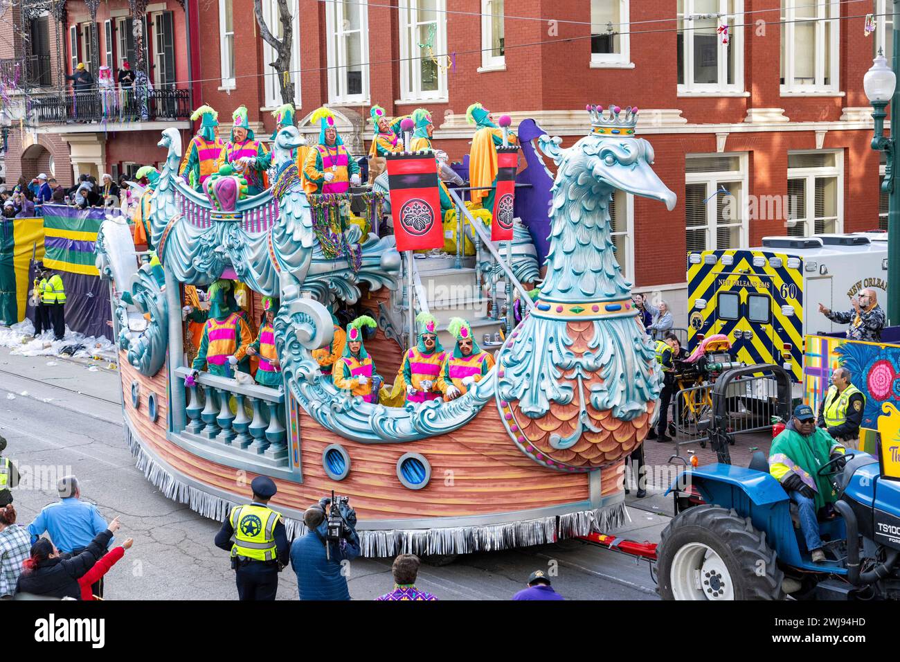 Paradegoers are seen during the Krewe of Rex Mardi Gras Parade in ...
