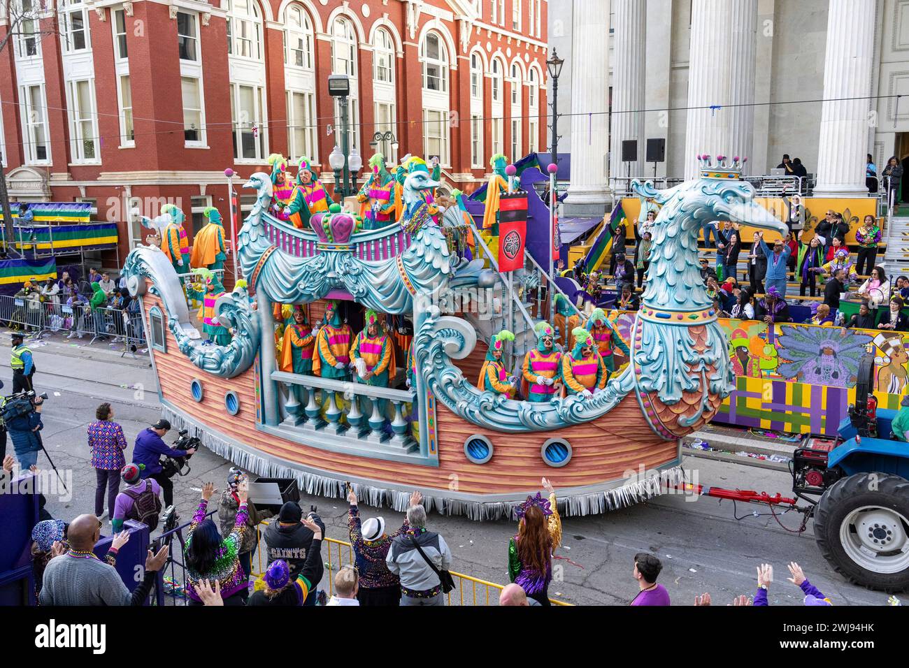 Paradegoers are seen during the Krewe of Rex Mardi Gras Parade in ...