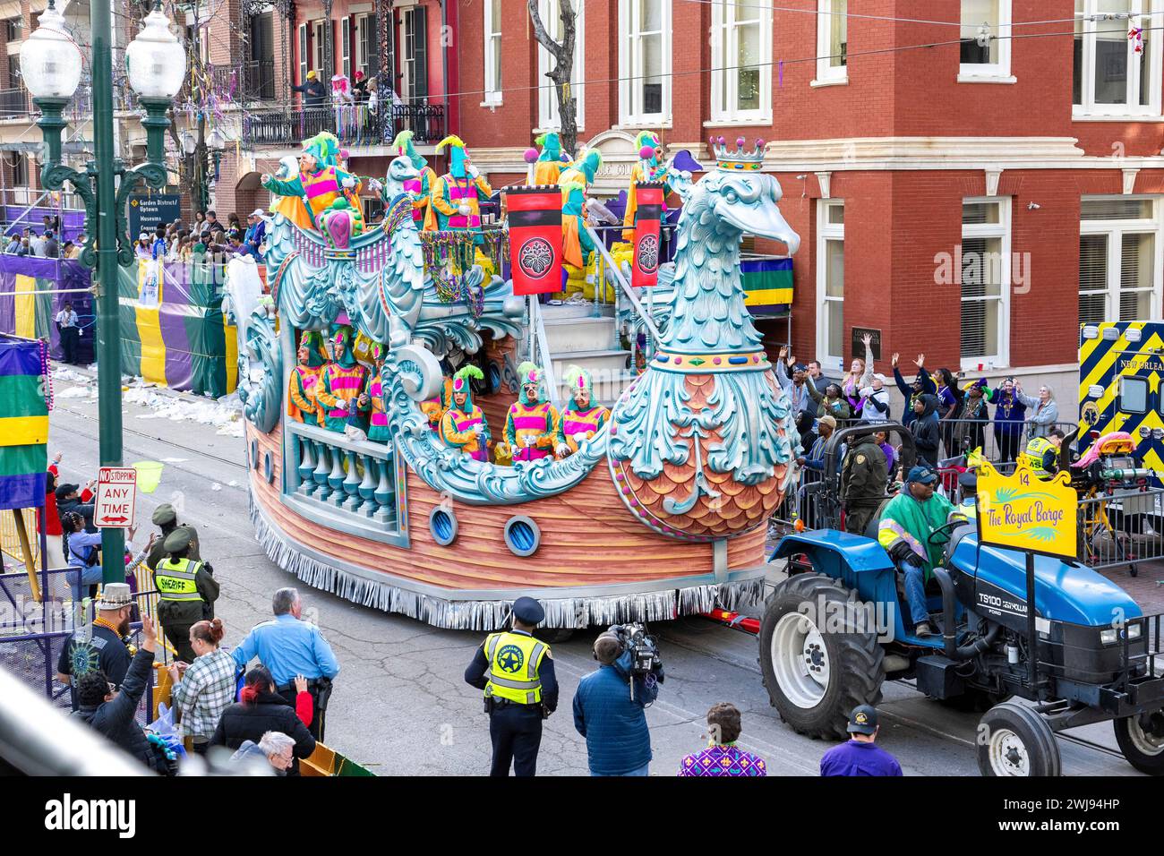 Paradegoers are seen during the Krewe of Rex Mardi Gras Parade in ...