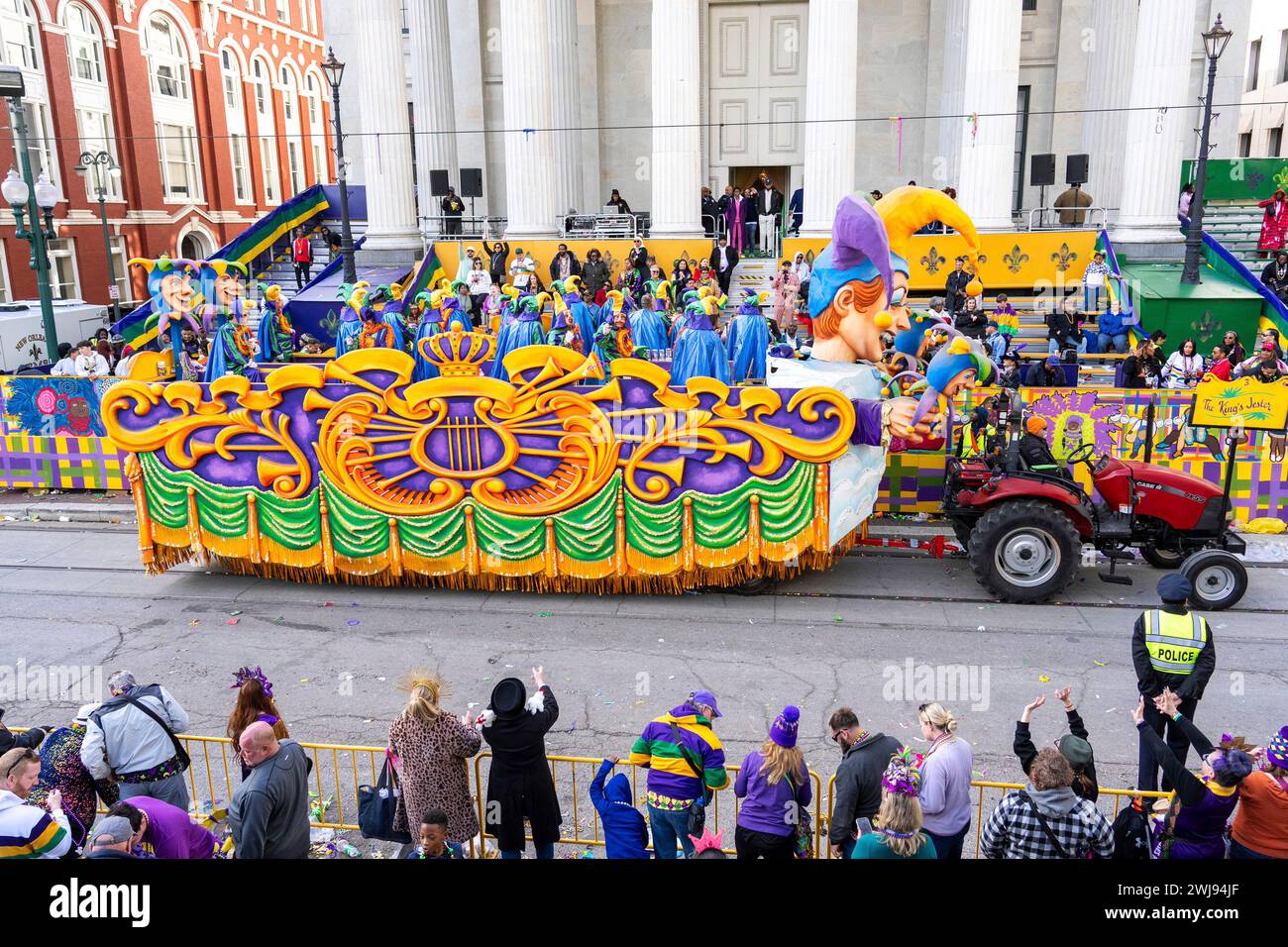 Paradegoers are seen during the Krewe of Rex Mardi Gras Parade in ...