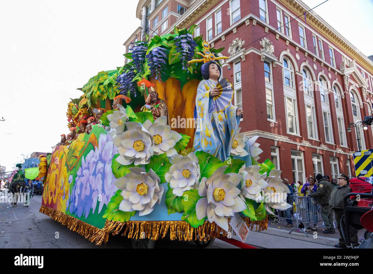 Paradegoers are seen during the Krewe of Rex Mardi Gras Parade in ...
