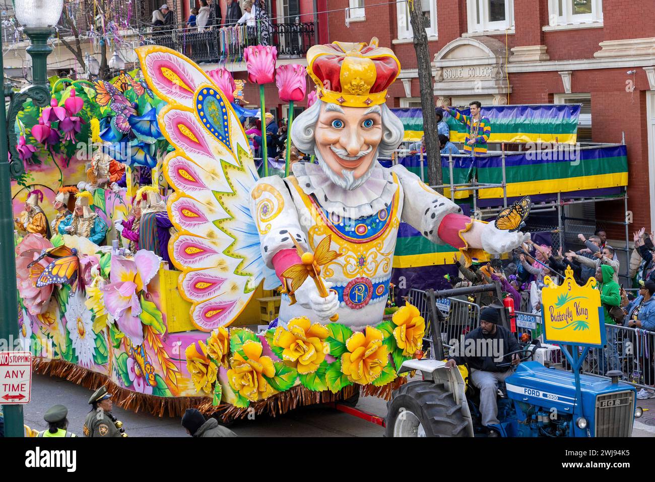 Paradegoers are seen during the Krewe of Rex Mardi Gras Parade in ...