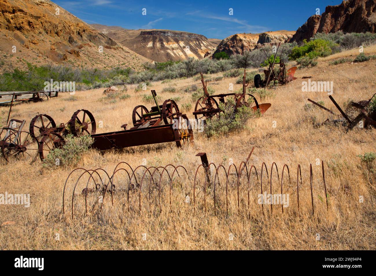 Old equipment at Birch Creek Ranch, Owyhee Wild and Scenic River, Vale ...