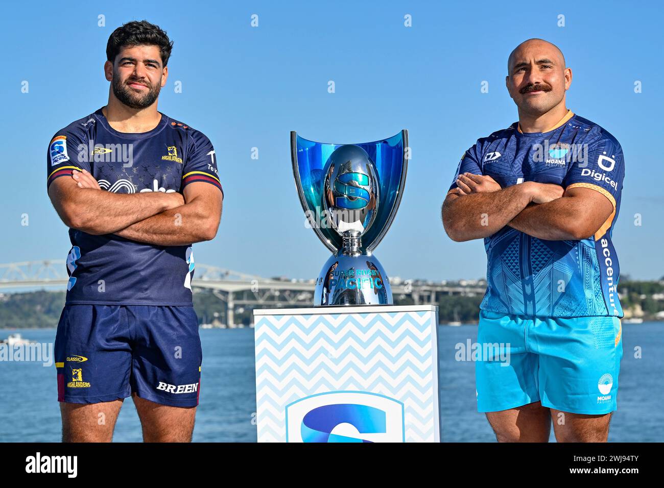 Auckland, New Zealand. 14th Feb, 2024. (L-R) Billy Harmon of the ...