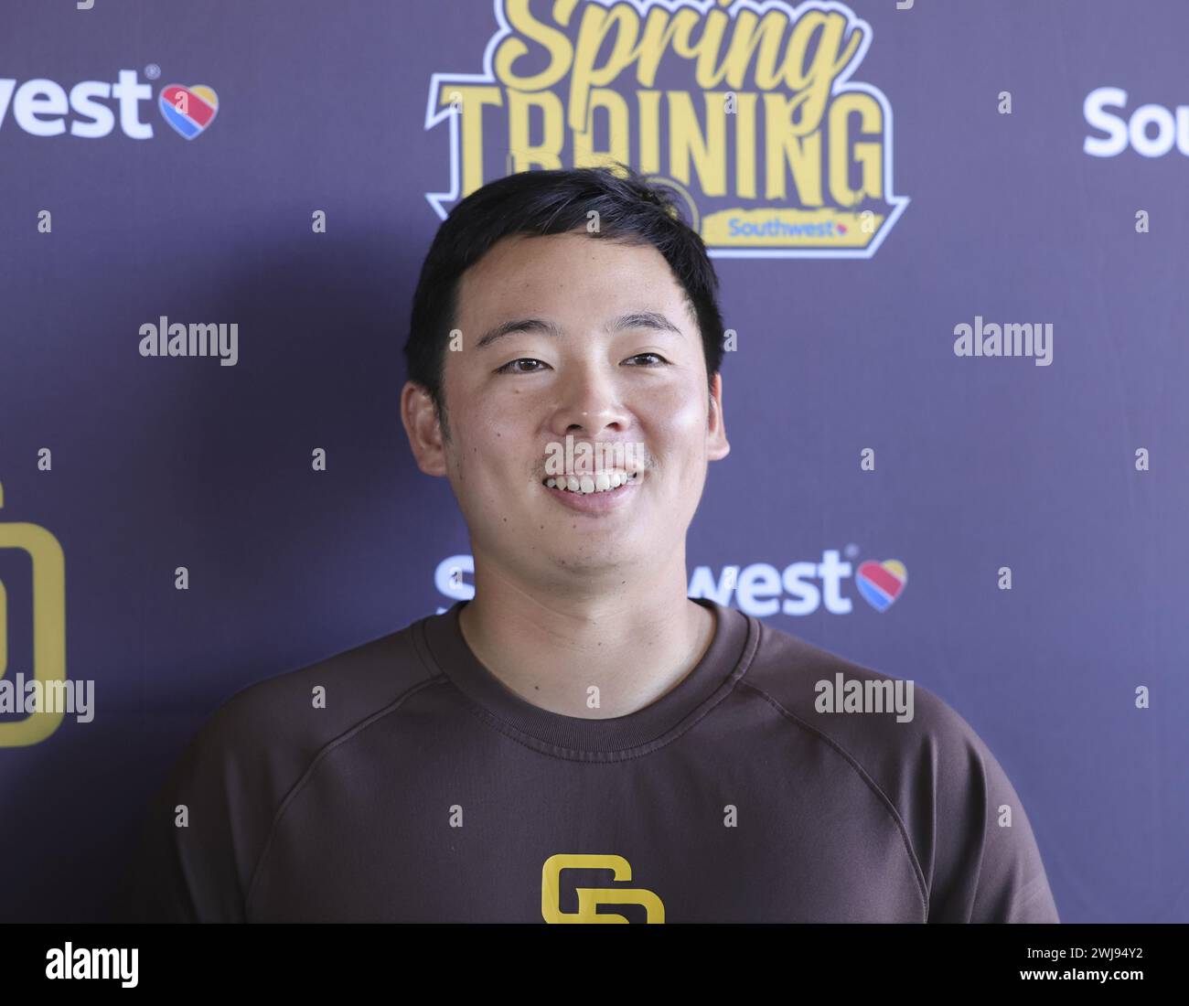 Glendale, Arizona, on Feb. 13, 2024. Yuki Matsui meets the press at ...