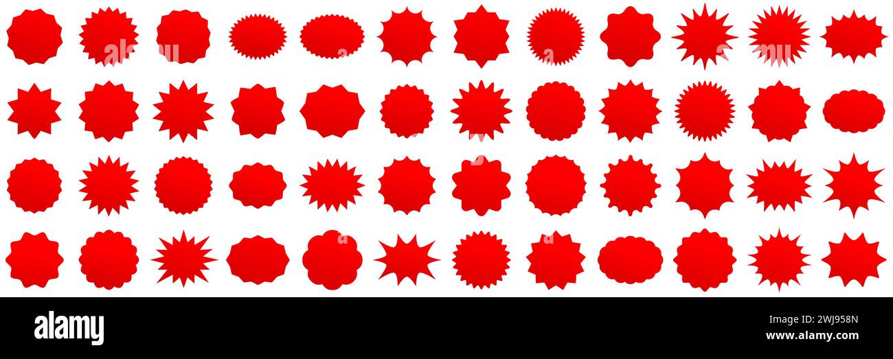 Starburst sale price stickers, seals and labels. Star and rosette, oval ...