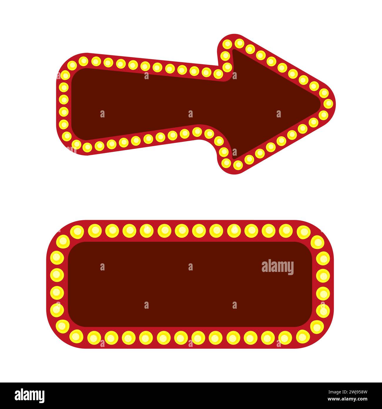 Set different shape retro bulb frame. Banner space for advertisement ...