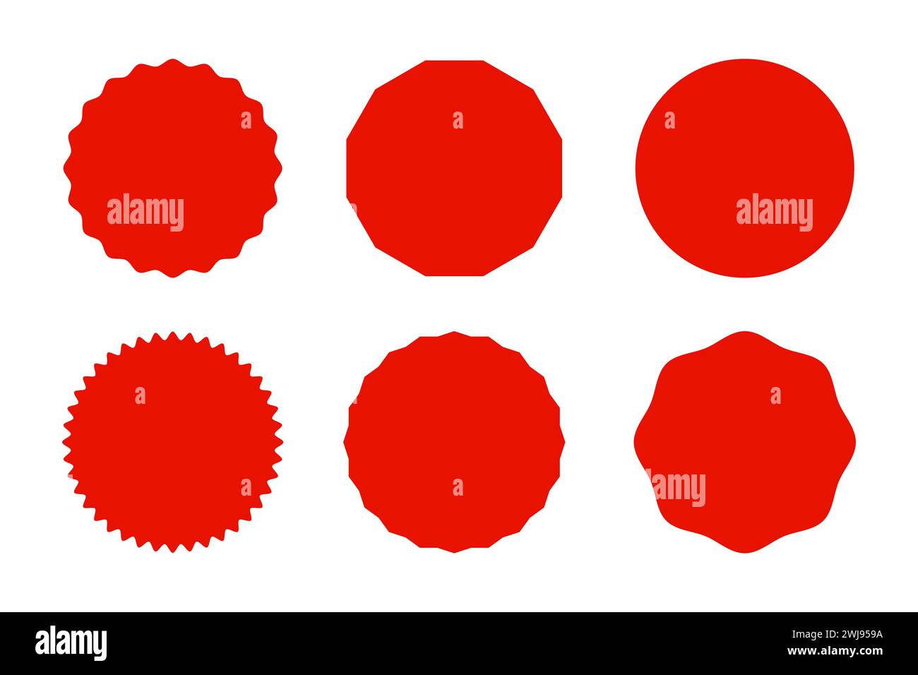 Post stamps collection, circles. Banners, insignias, logos, icons ...