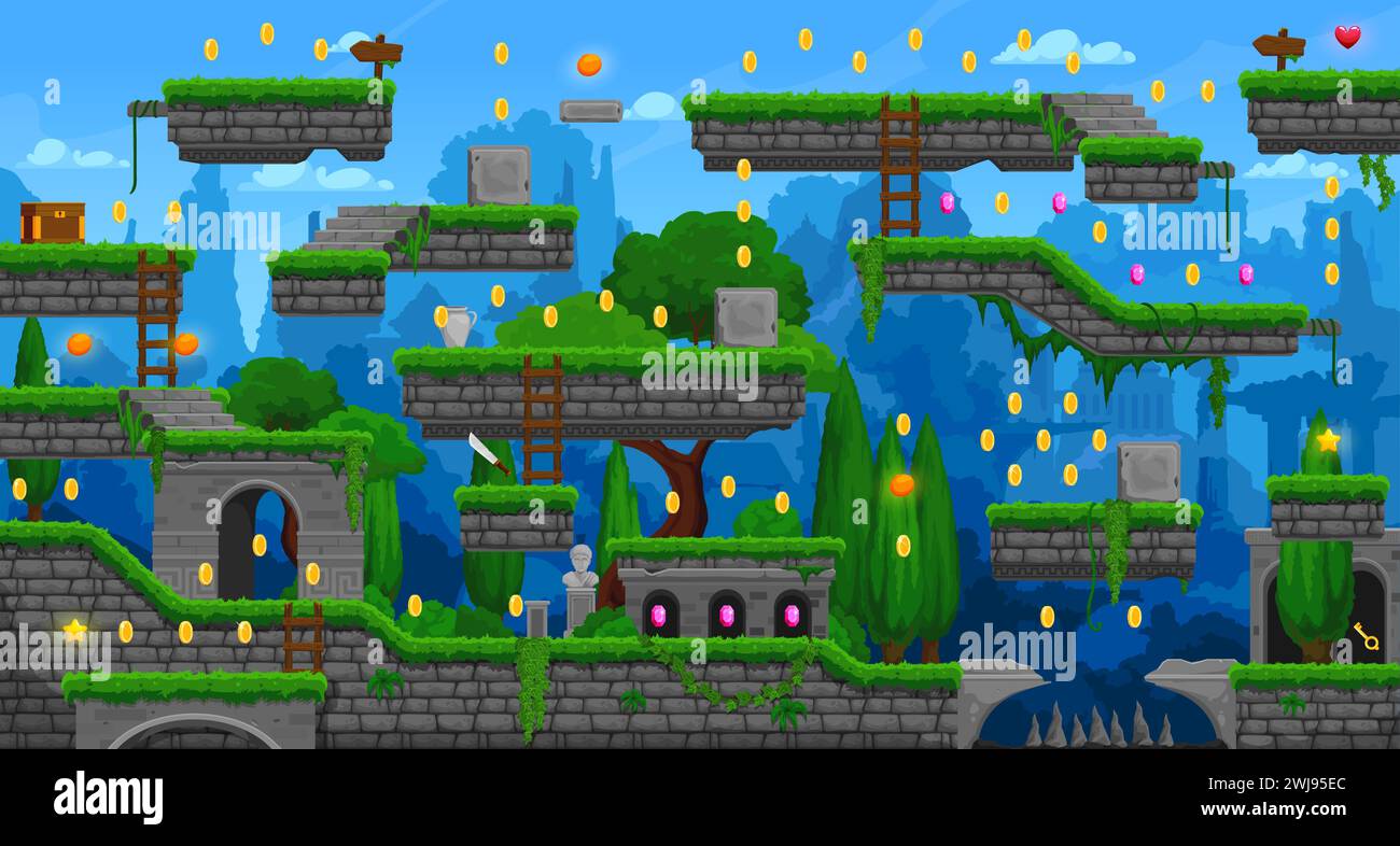 Landscape trees antique ruins Stock Vector Images - Alamy