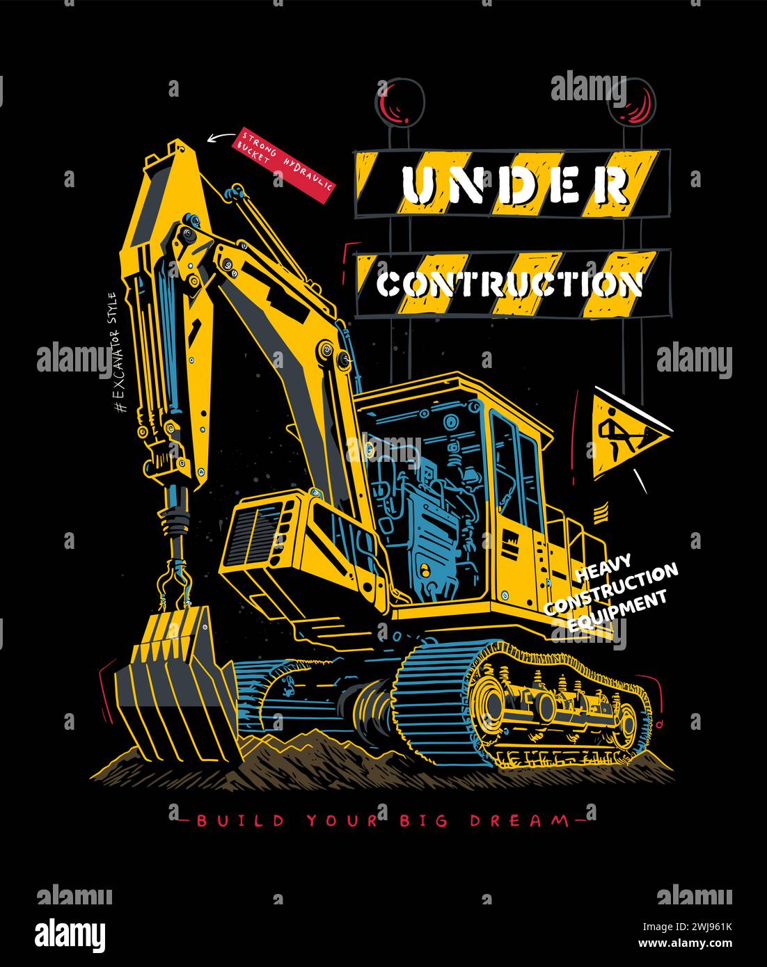 Big yellow construction Stock Vector Images - Alamy
