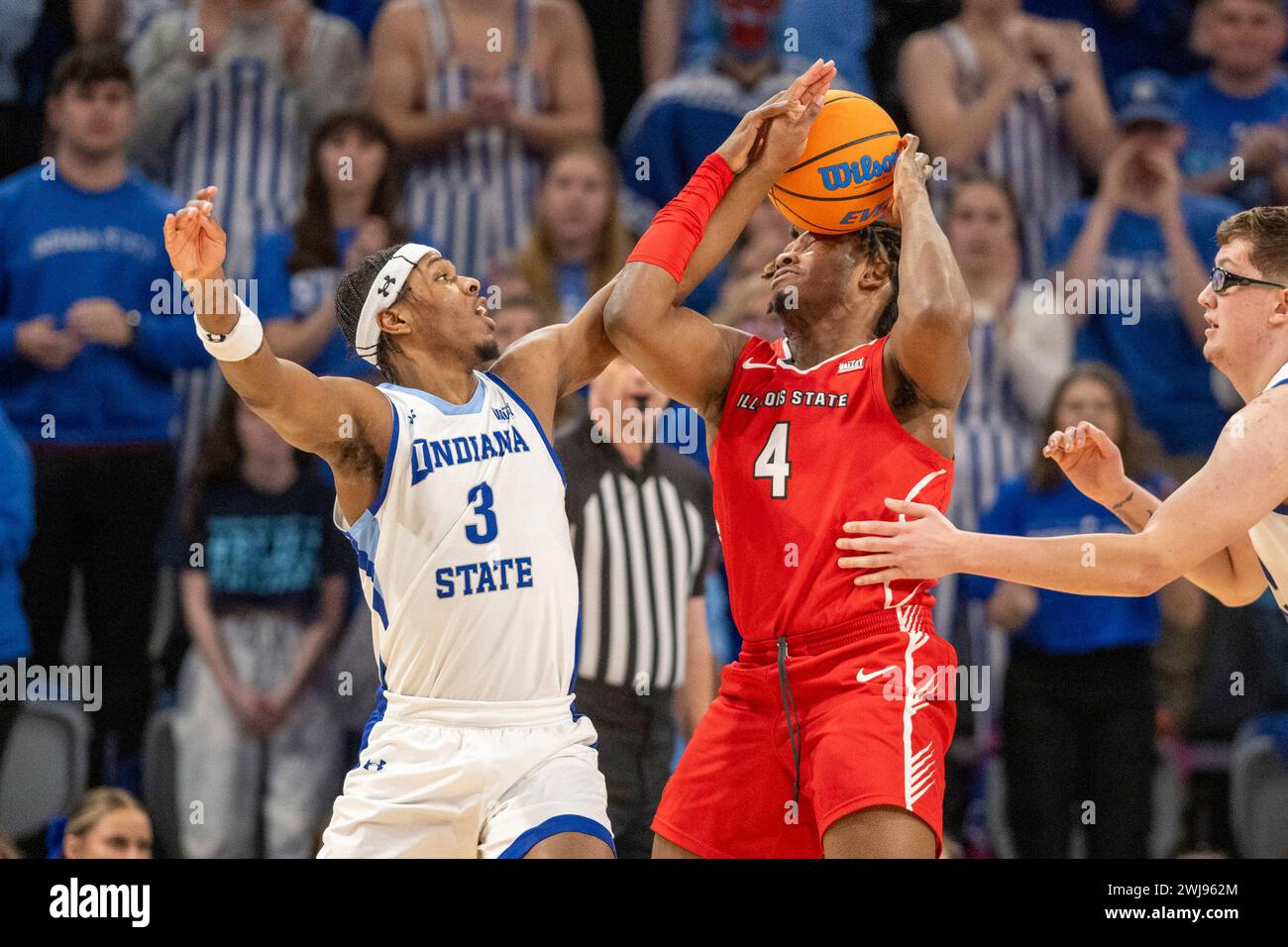 Indiana State guard Ryan Conwell (3) knocks the ball out of the hands ...
