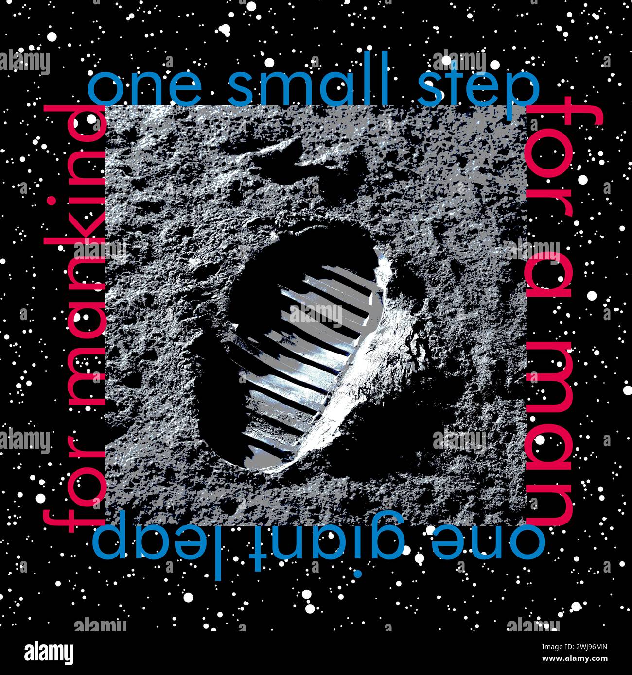 Apollo 11 bootprint on the Moon, conceptual image Stock Photo - Alamy
