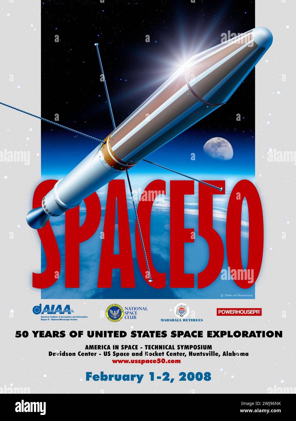 Fifty years of space exploration, illustration Stock Photo - Alamy