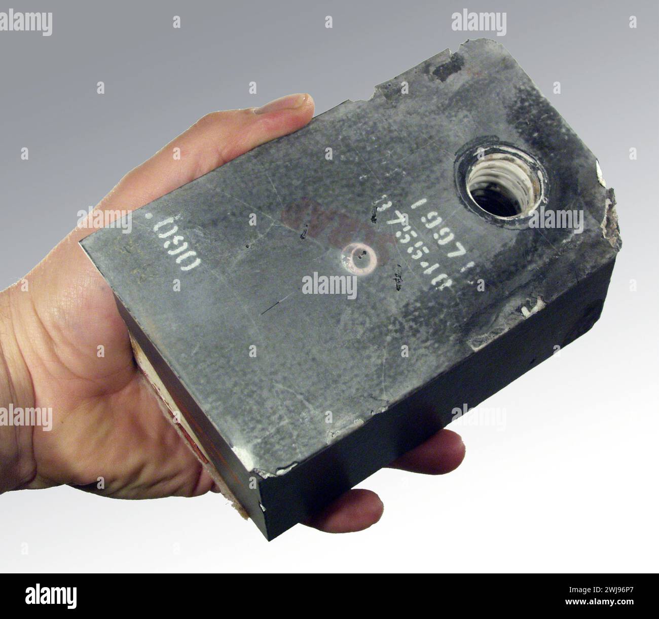 Damaged tile from Space Shuttle Columbia Stock Photo - Alamy
