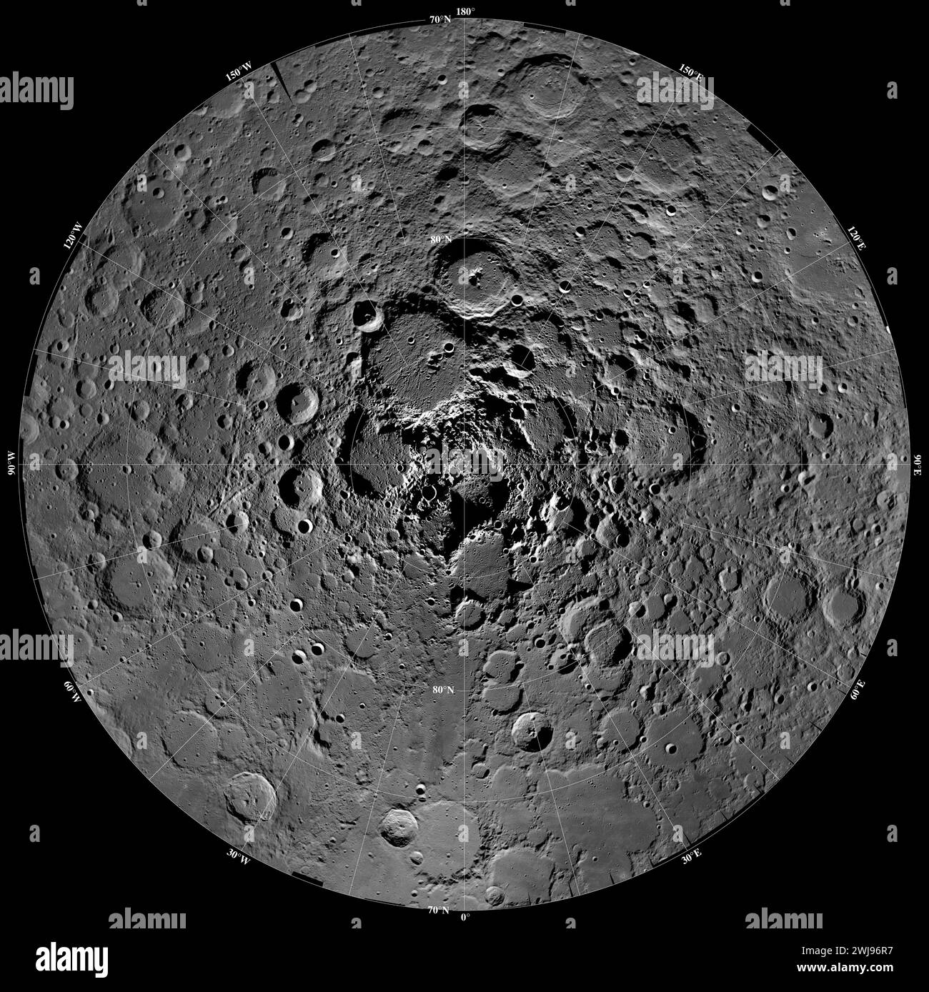 Lunar North Pole, composite image Stock Photo - Alamy