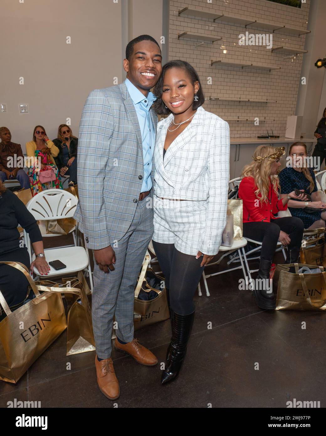 Myles Dunn and Destiny Darrington attends the Dell Scott NYFW FW24 ...