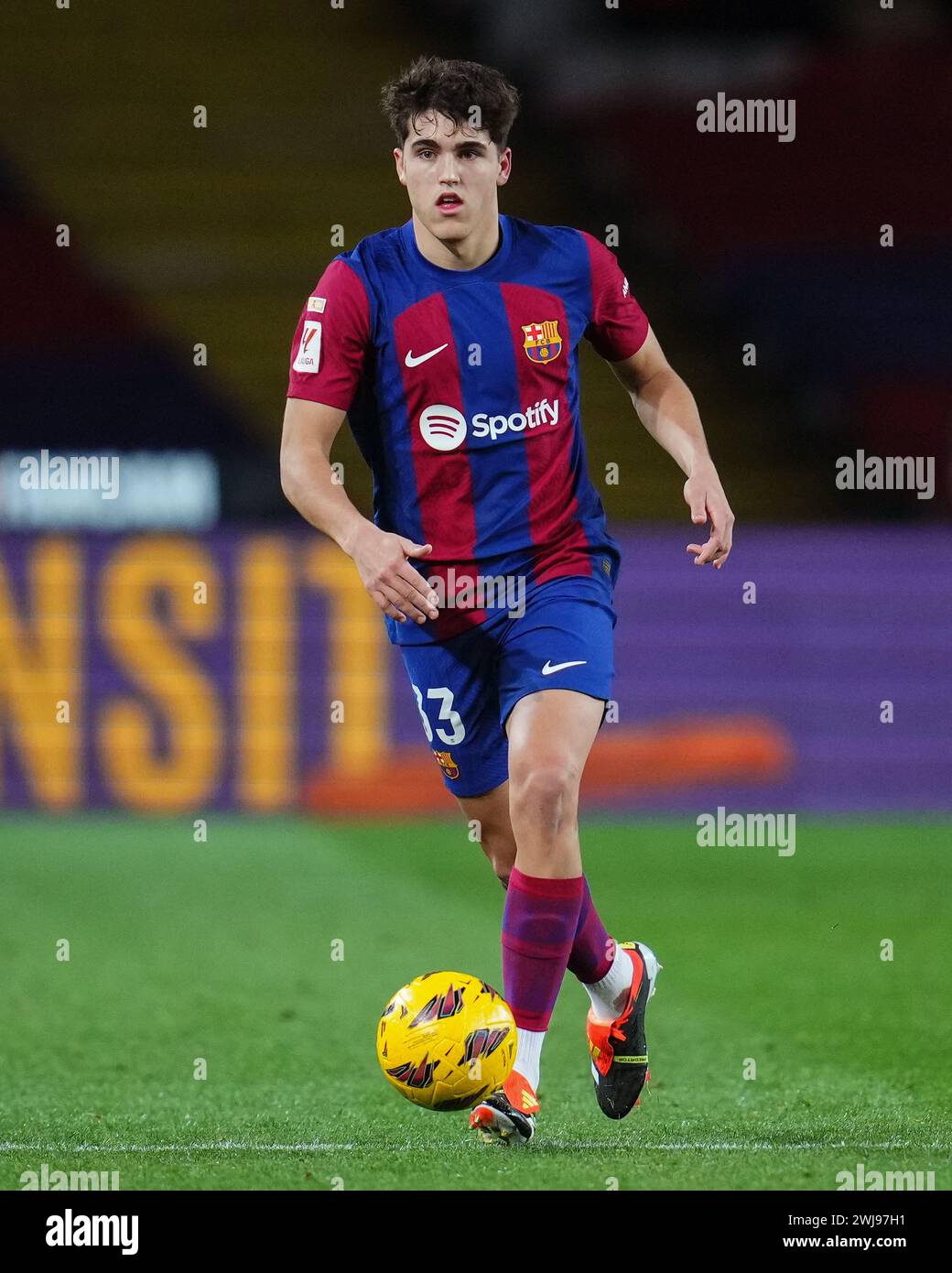 Barcelona, Spain. 11th Feb, 2024. Pau Cubarsi of FC Barcelona during ...