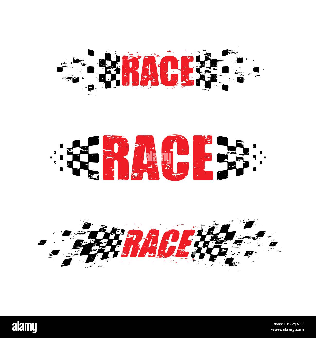 Checkered grunge race flags set Stock Vector Image & Art - Alamy