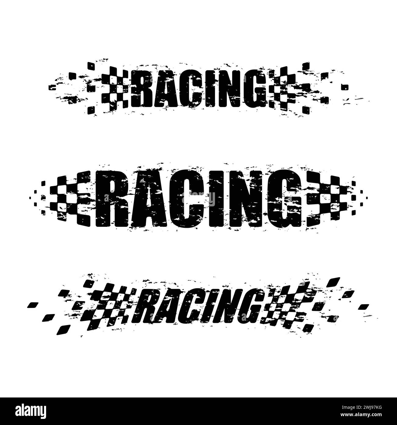 Checkered grunge racing flags set Stock Vector Image & Art - Alamy