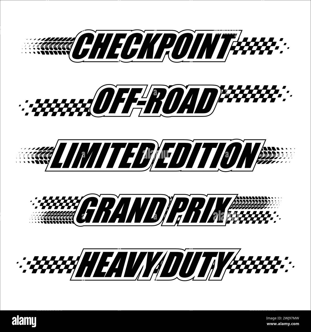 Sport flags checkered race words Stock Vector Image & Art - Alamy