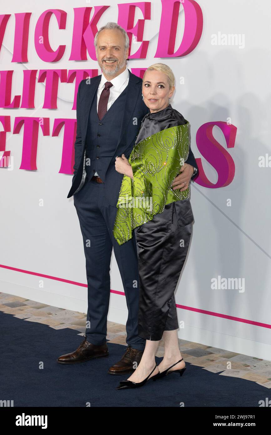 London, UK. 13th Feb, 2024. Ed Sinclair and Olivia Colman attend the ...