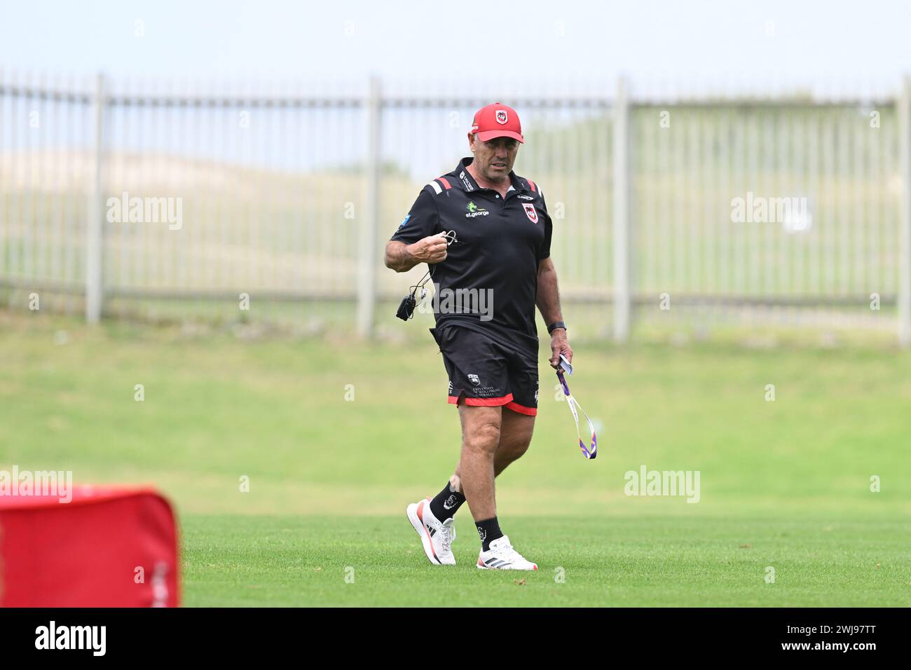 Wollongong, Australia. 14th Feb, 2024. Dragons coach Shane Flanagan ...