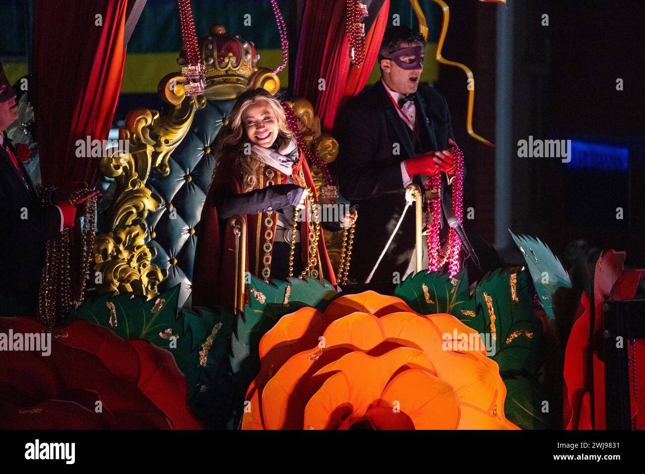 Taylor Dane is seen during the Krewe of Orpheus Mardi Gras Parade in ...