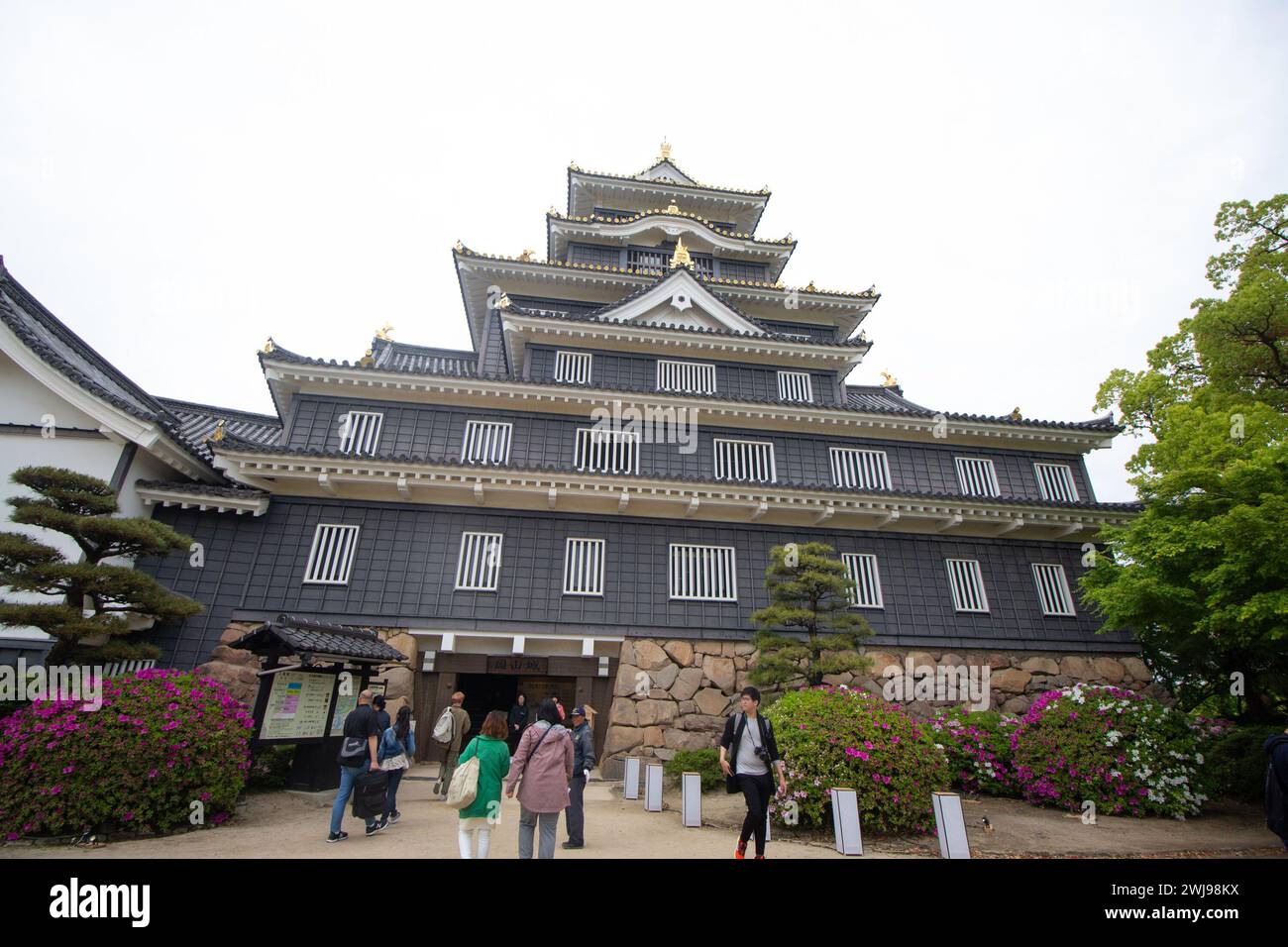 Morning view of Okayama Castle, Hiroshima Prefecture, Japan Stock Photo ...