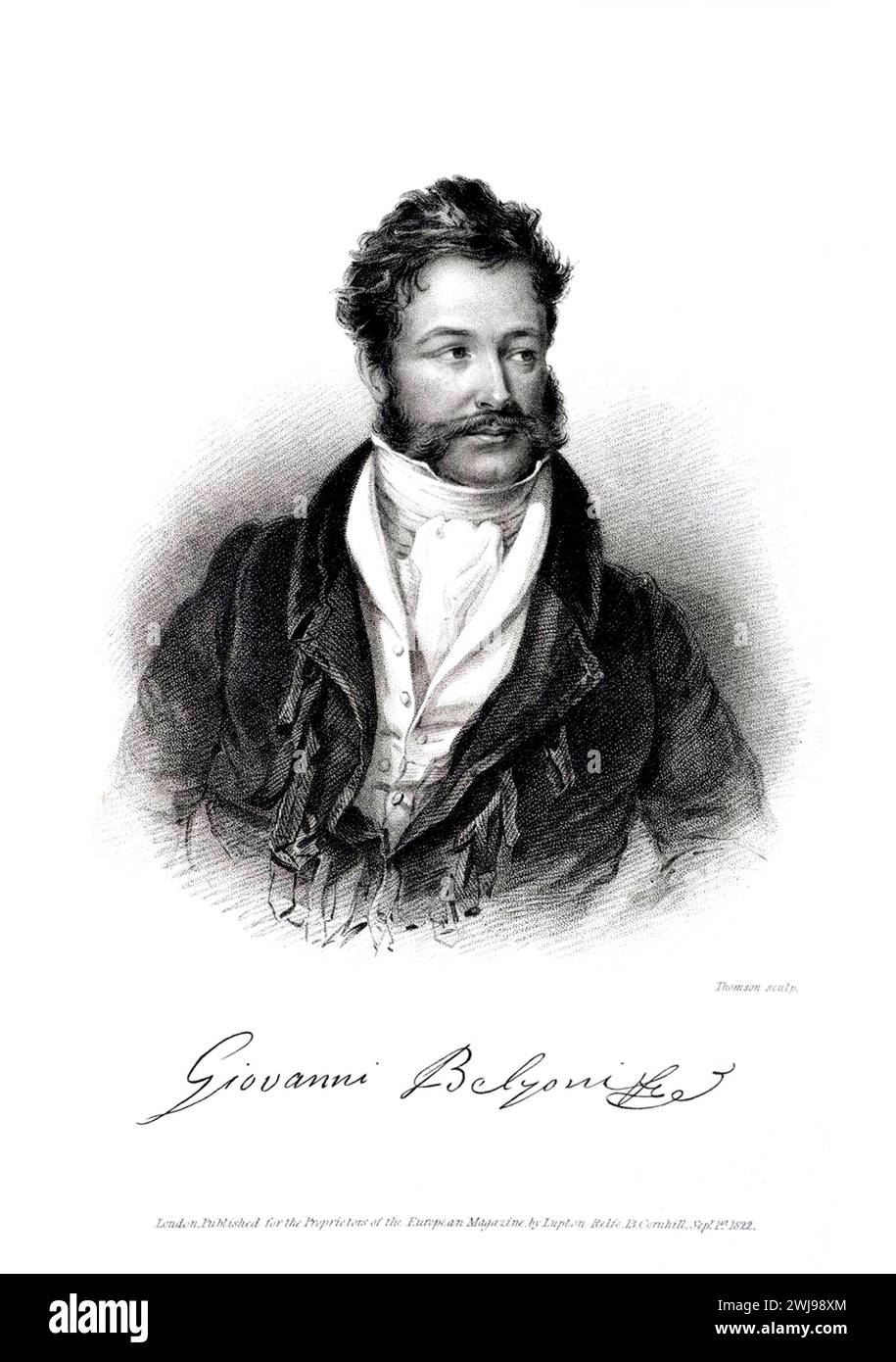 1822 c. , ITALY : The celebrated italian GIOVANNI BATTISTA BELZONI ...