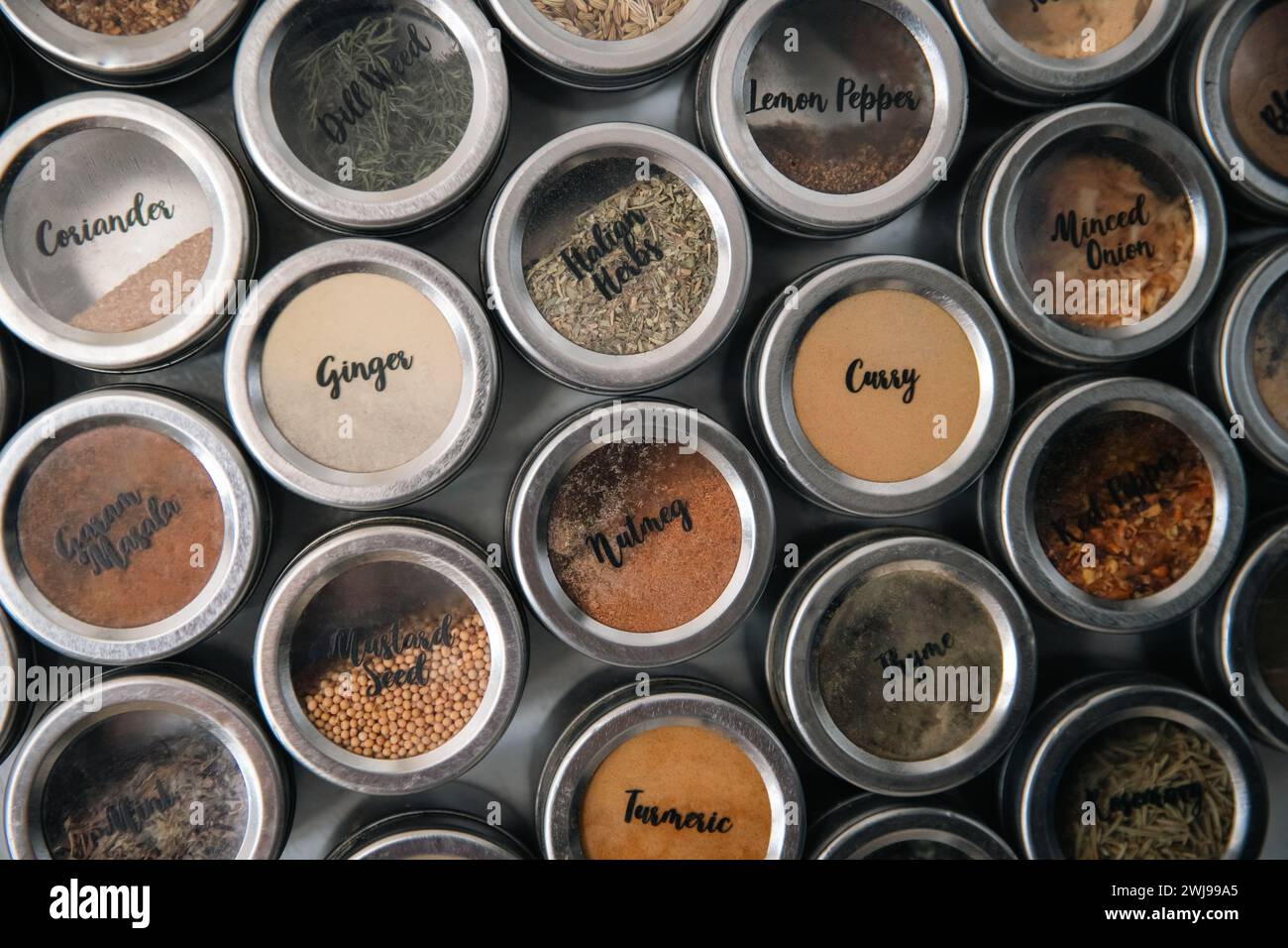 Magnetic spice jars Stock Photo - Alamy