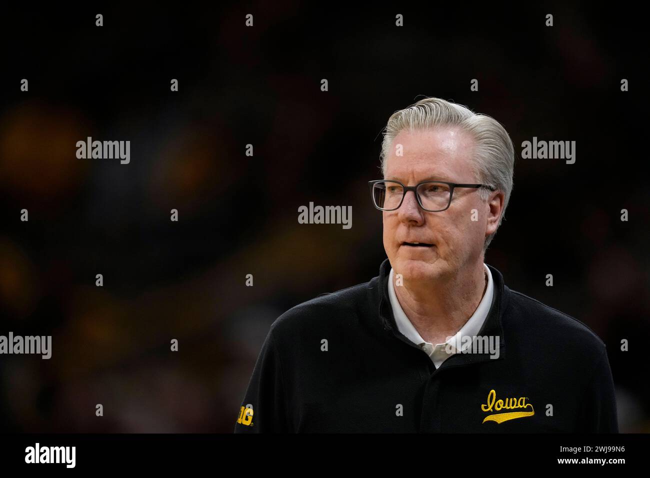 Iowa head coach Fran McCaffery watches from the bench during the second ...