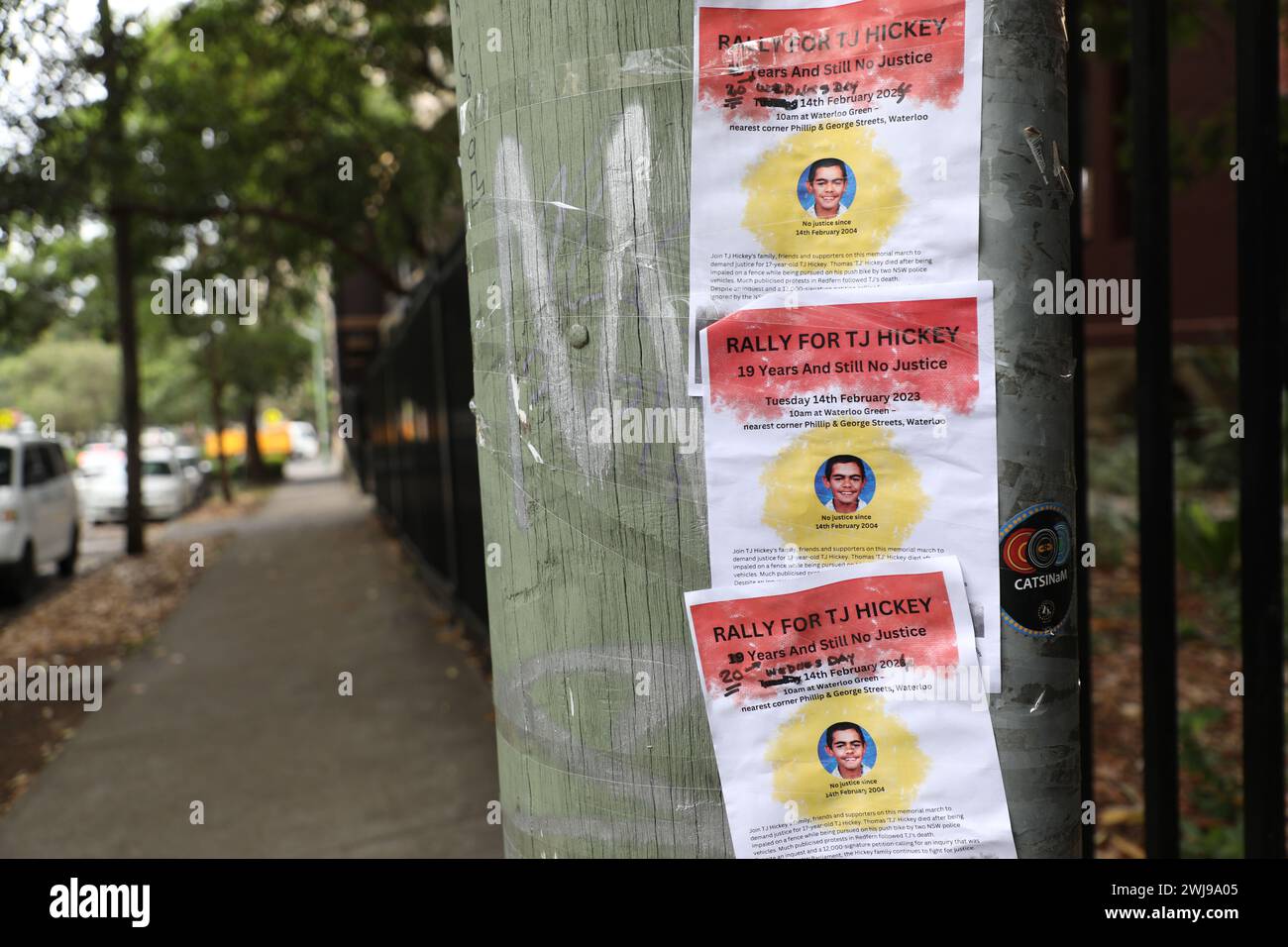 Sydney, Australia. 14 February 2024. Supporters assembled in Waterloo ...