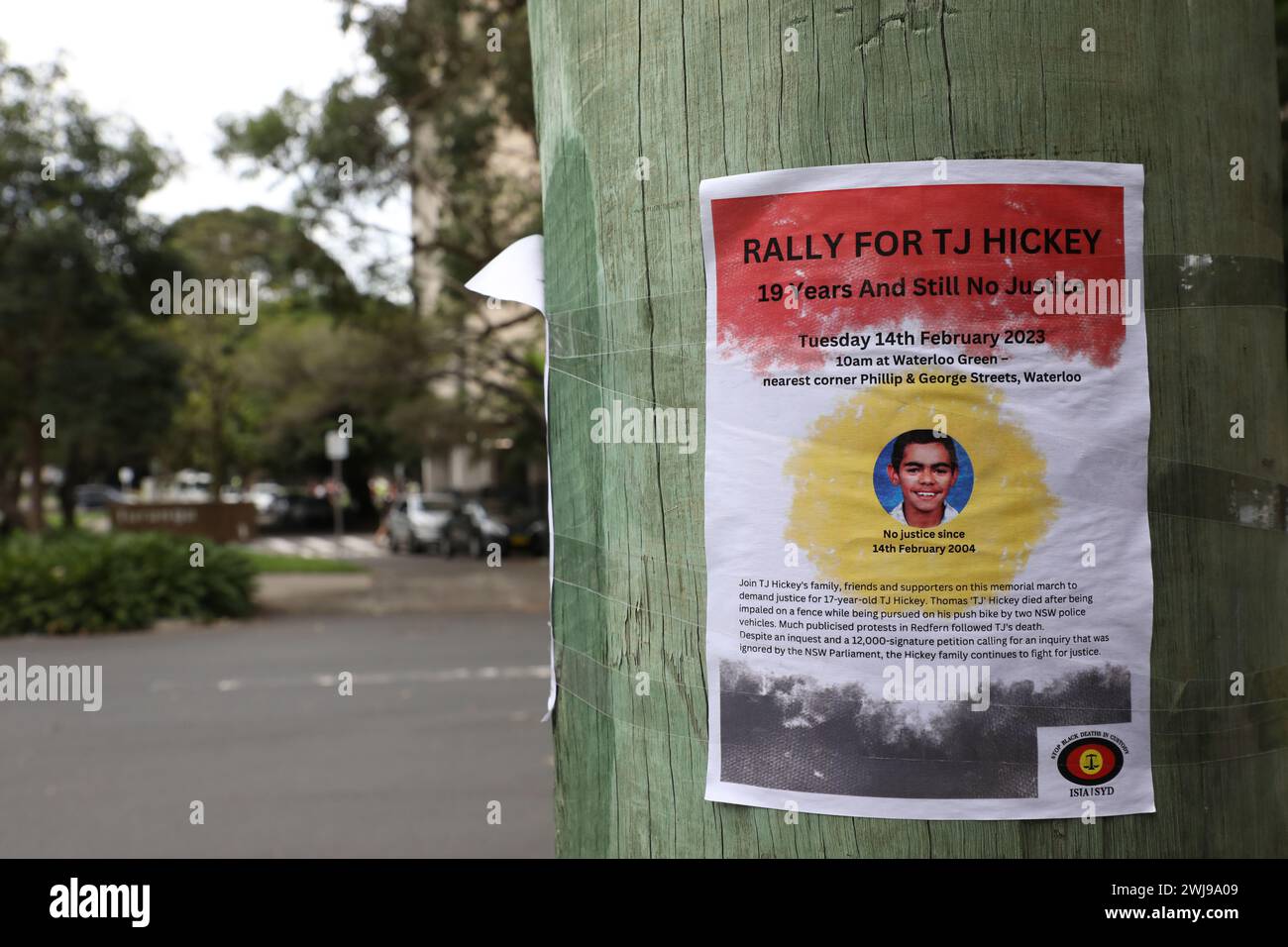 Sydney, Australia. 14 February 2024. Supporters assembled in Waterloo ...