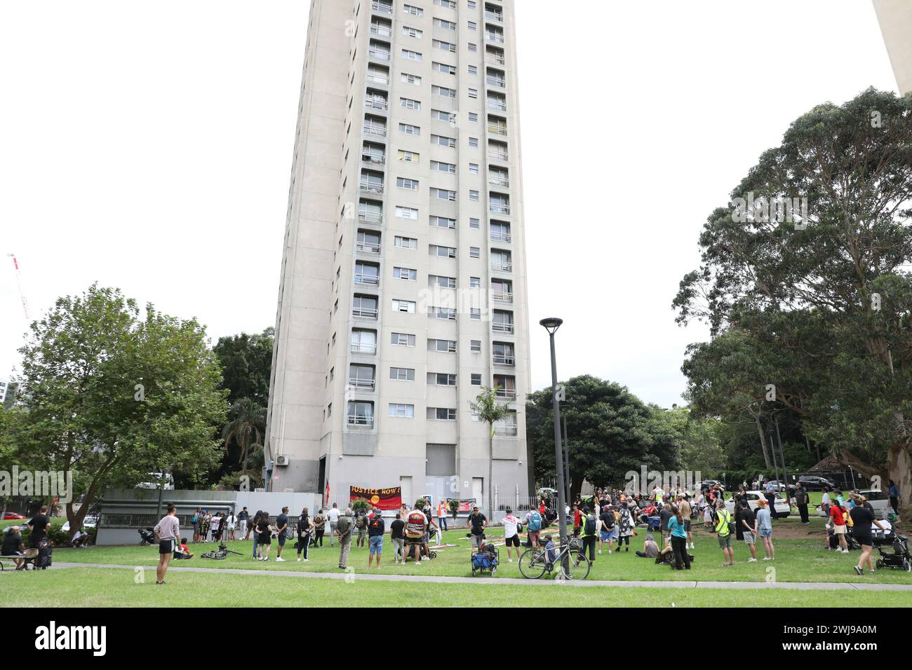Sydney, Australia. 14 February 2024. Supporters assembled in Waterloo ...