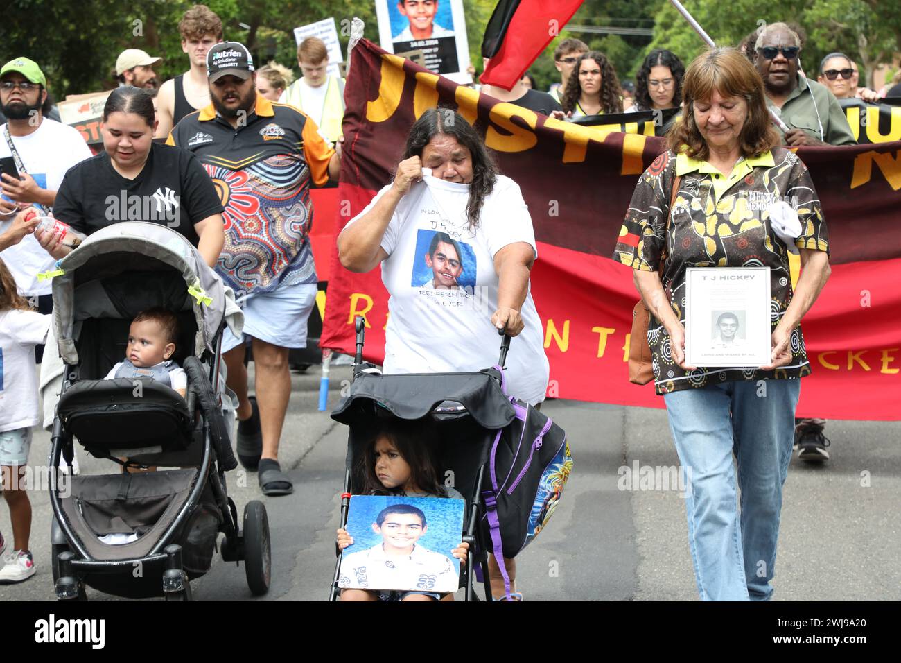 Sydney, Australia. 14 February 2024. Supporters assembled in Waterloo ...