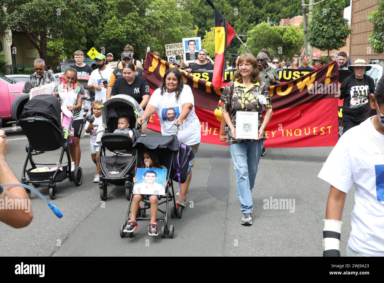 Sydney, Australia. 14 February 2024. Supporters assembled in Waterloo ...