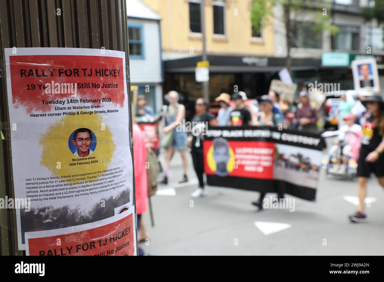 Sydney, Australia. 14 February 2024. Supporters assembled in Waterloo ...