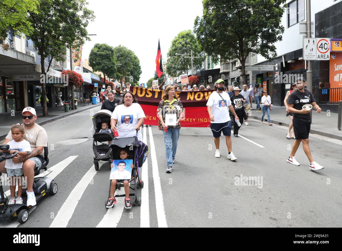 Sydney, Australia. 14 February 2024. Supporters assembled in Waterloo ...