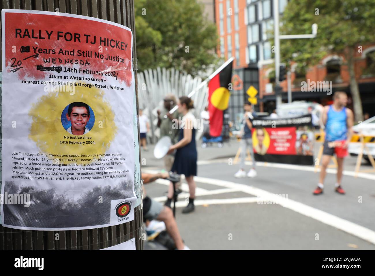 Sydney, Australia. 14 February 2024. Supporters assembled in Waterloo ...