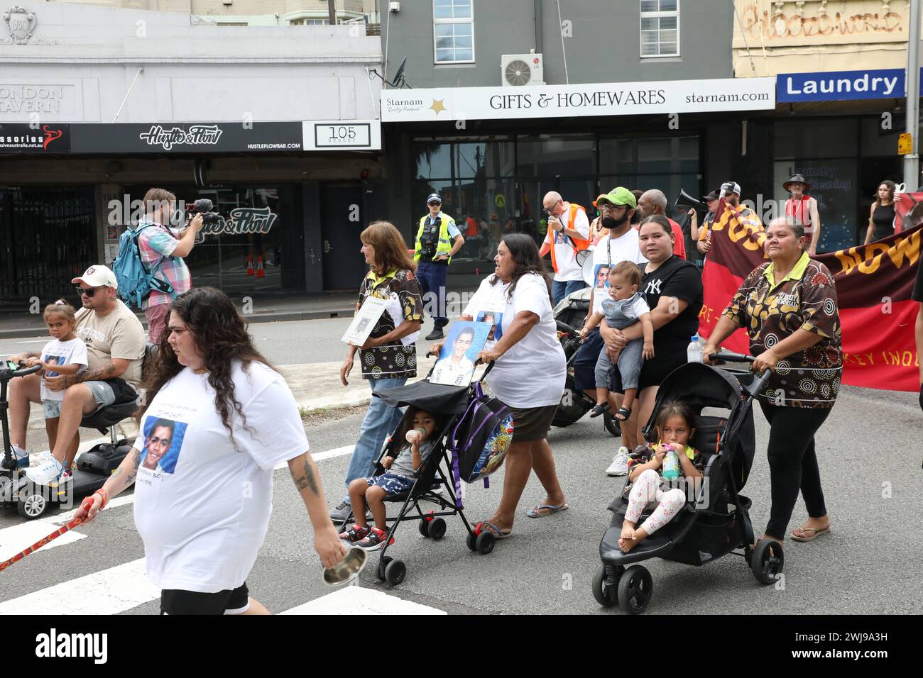 Sydney, Australia. 14 February 2024. Supporters assembled in Waterloo ...