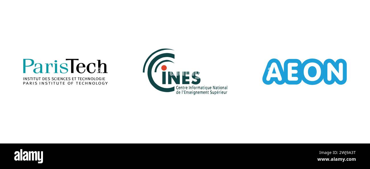 CINES, AEON, PARIS TECH. vector logo on isolated background Stock ...