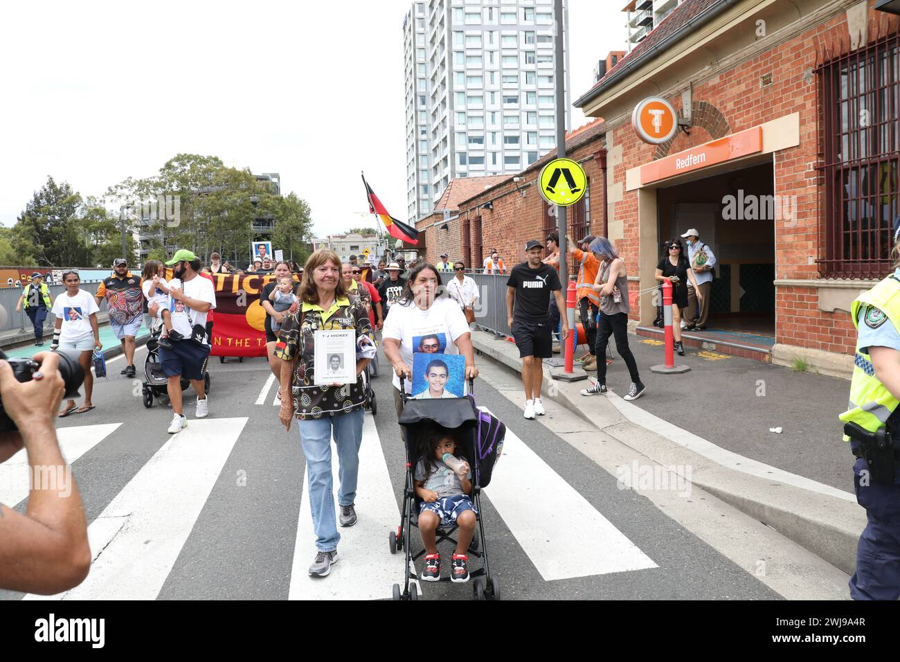 Sydney, Australia. 14 February 2024. Supporters assembled in Waterloo ...