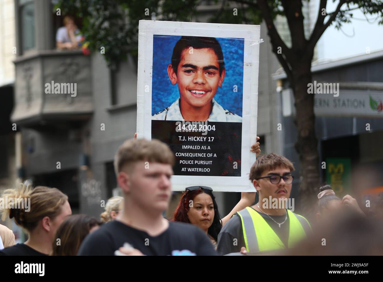 Sydney, Australia. 14 February 2024. Supporters assembled in Waterloo ...