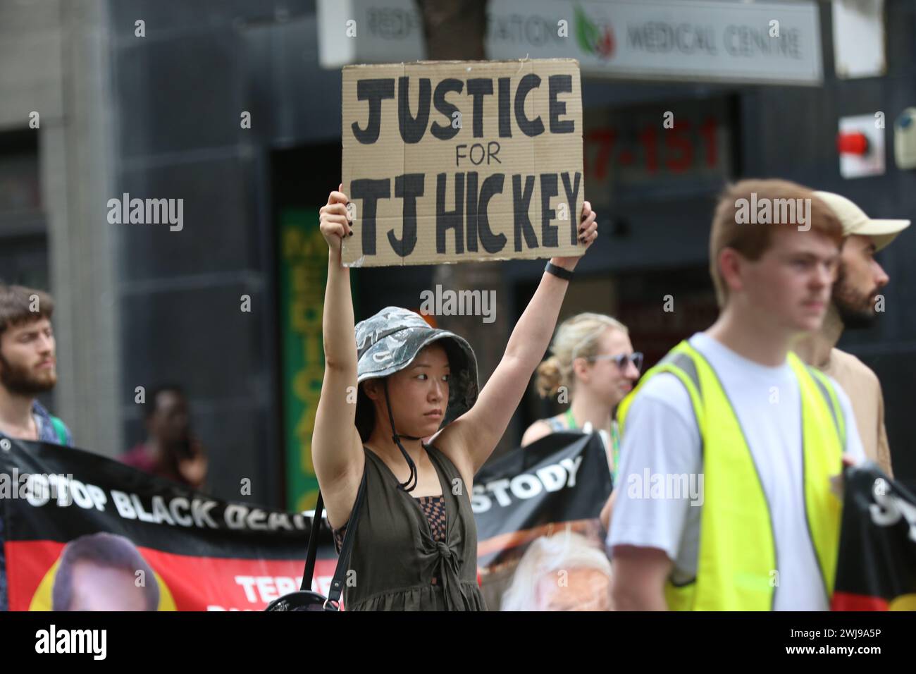 Sydney, Australia. 14 February 2024. Supporters assembled in Waterloo ...