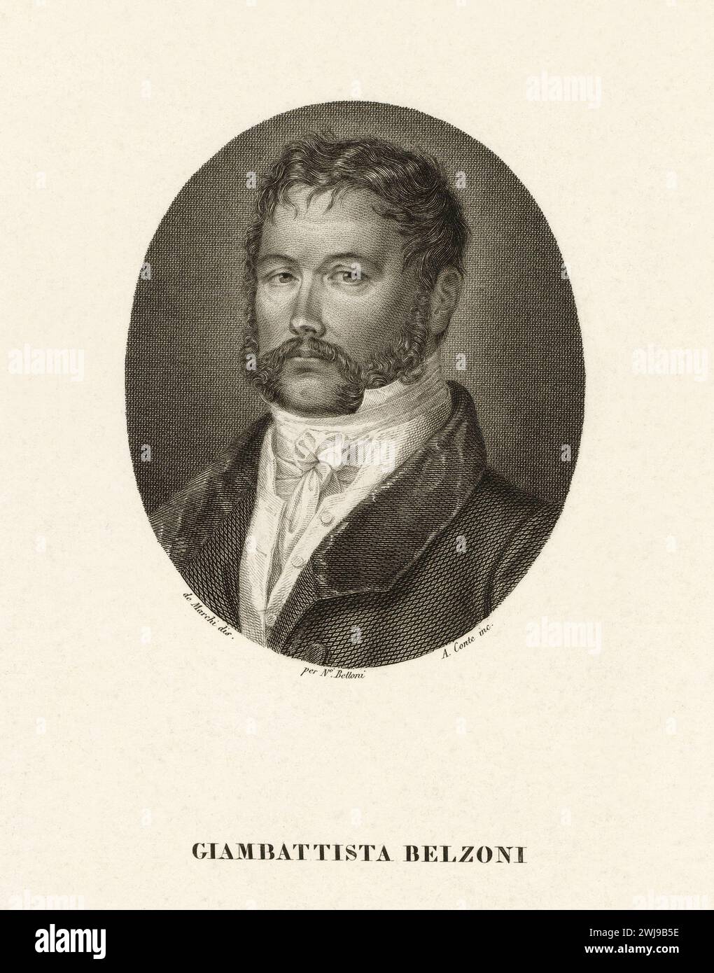 1820 ca , ITALY : The celebrated italian GIOVANNI BATTISTA BELZONI ...